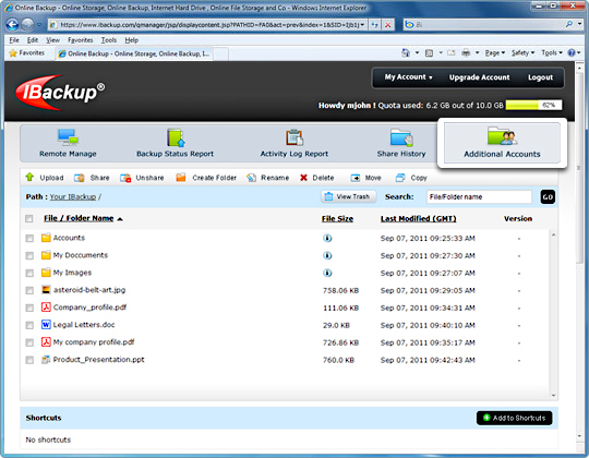 Additional Accounts - Create and manage multiple accounts